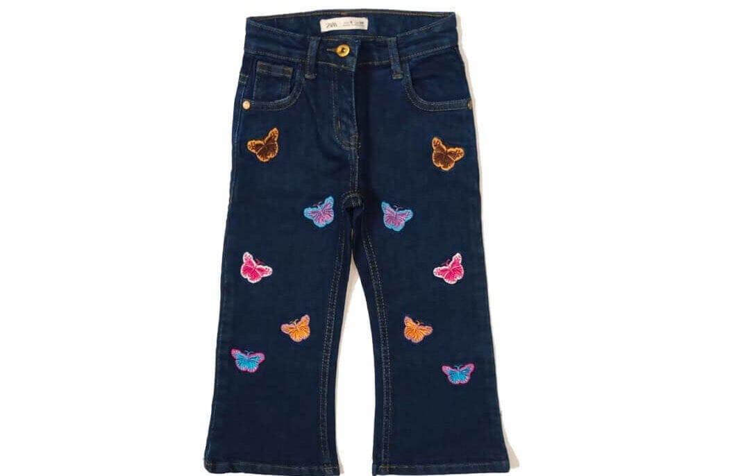 Butterflies World Bell Bottom Denim Pent - Dark Blue - LittlezClub.pk ...