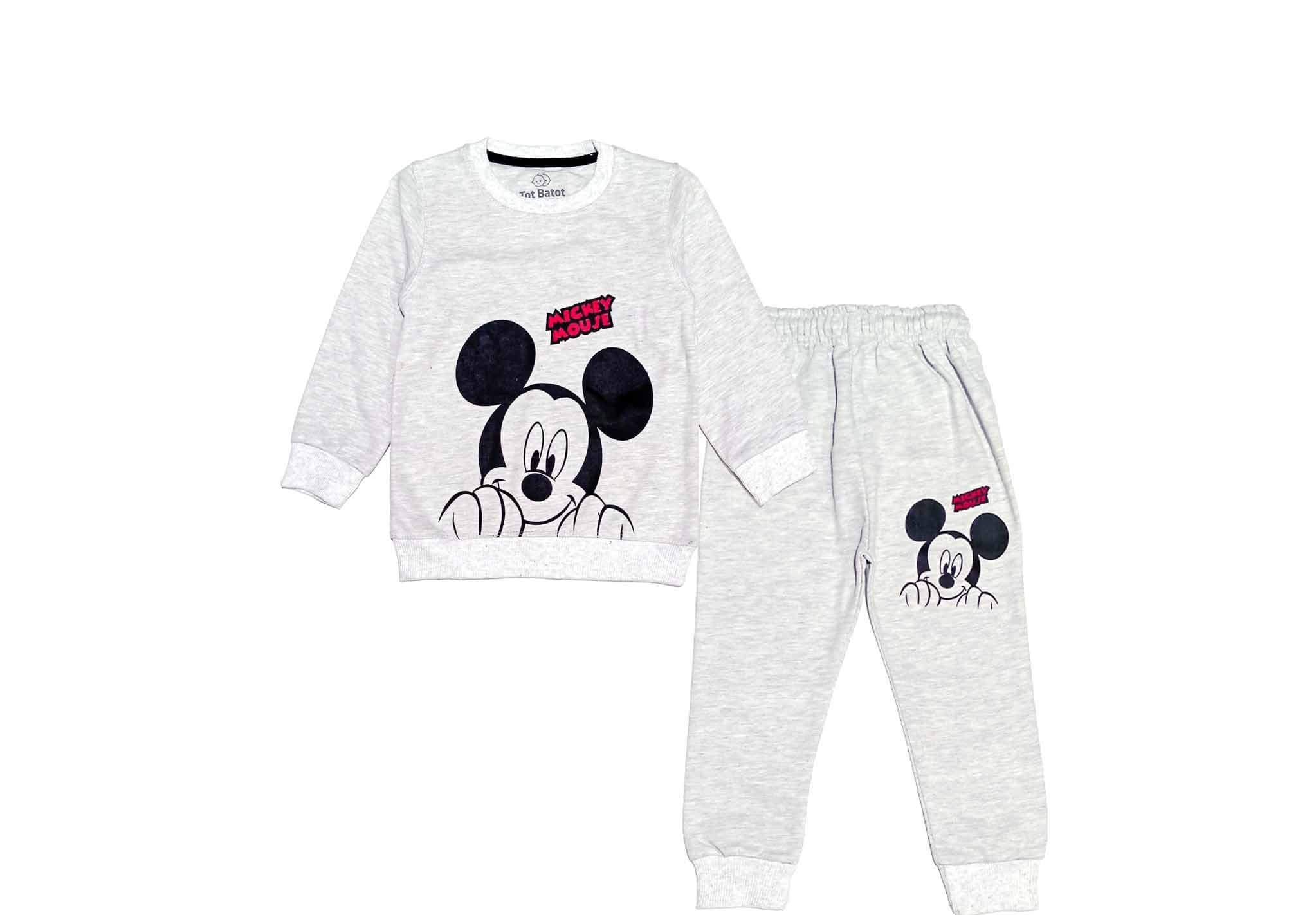 Shy Mickey Mouse Fleece Tracksuit - Light Gray - LittlezClub.pk | Shop ...