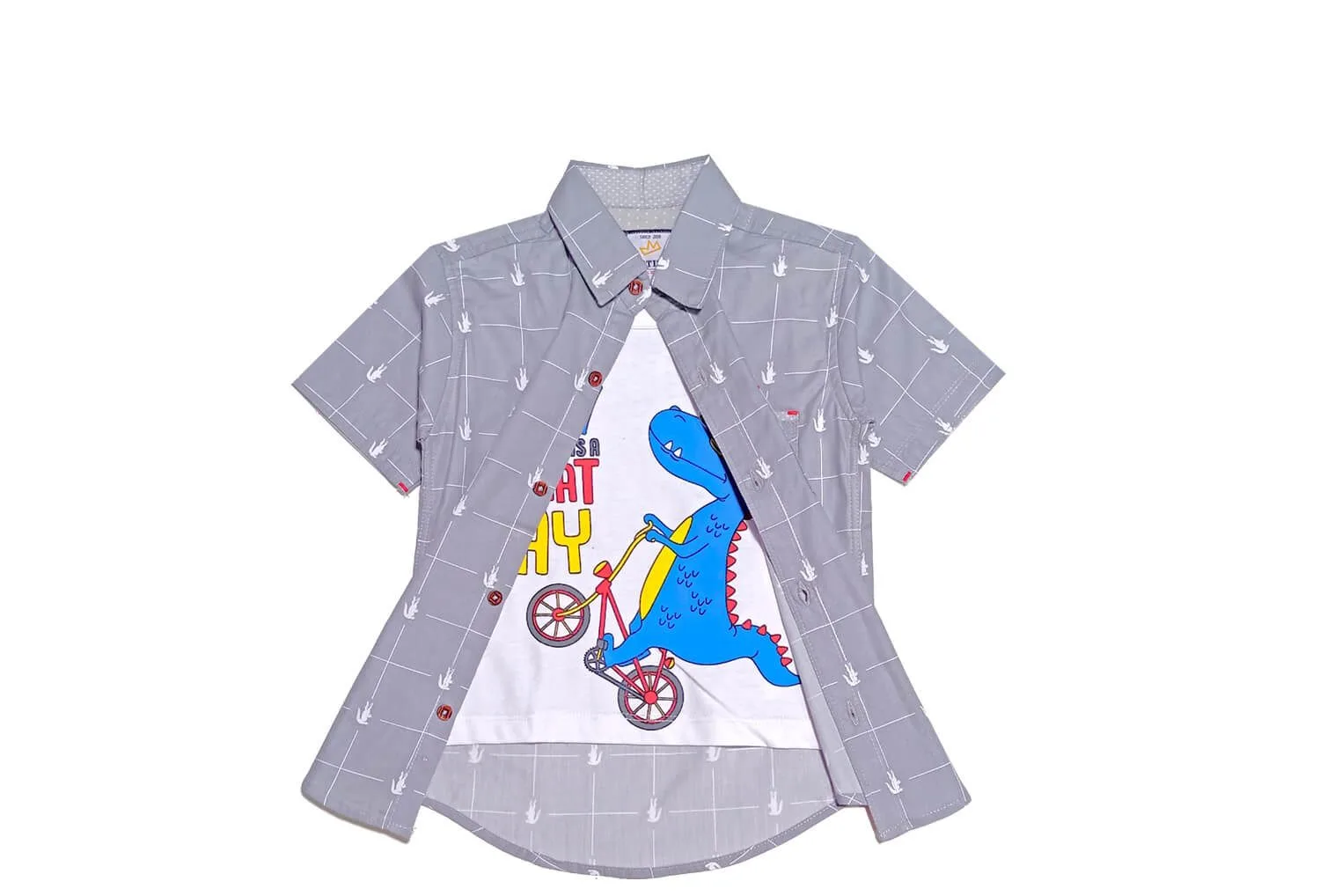 Great Day Crocodile Towfer Casual Shirt - Dark Light Grey - LittlezClub ...